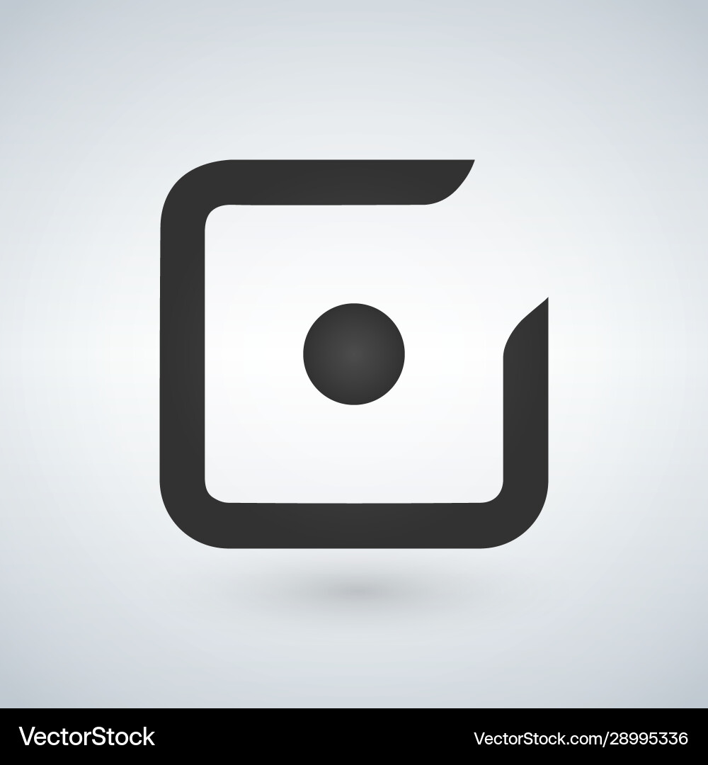 Line check mark or check box with dot icon flat Vector Image