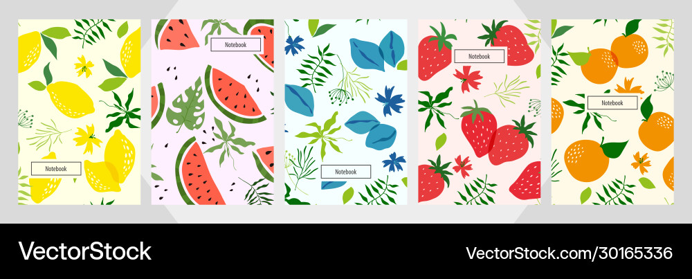 Modern template fruit notebook background Vector Image