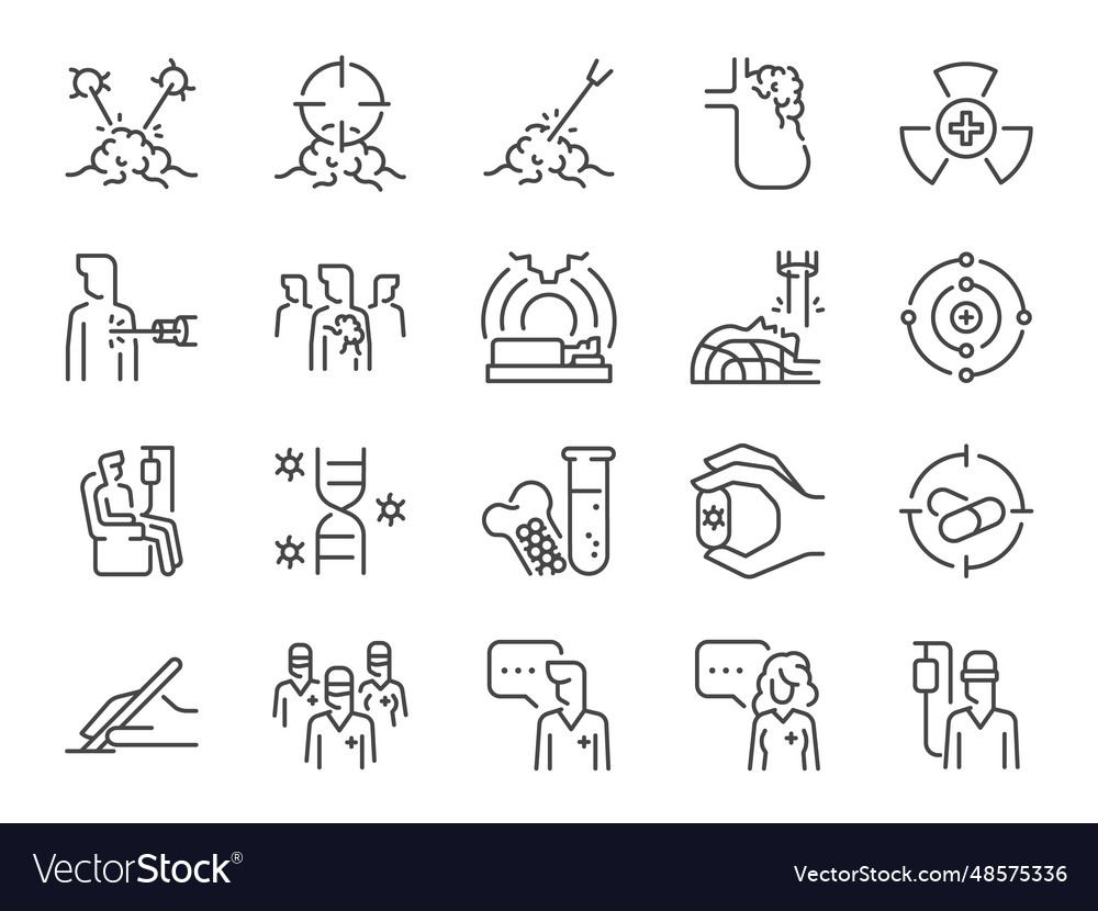 Oncology icon set Royalty Free Vector Image - VectorStock Oncology icon set Royalty Free Vector Image - VectorStock
