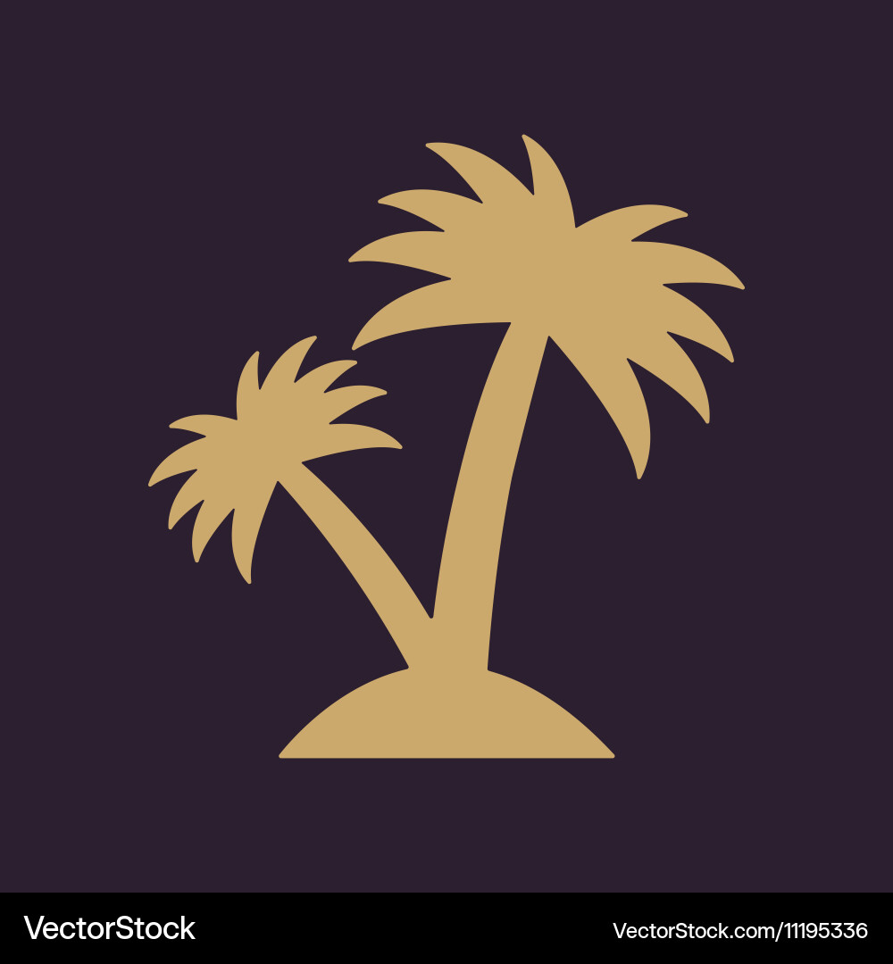 Palm icon island symbol flat Royalty Free Vector Image