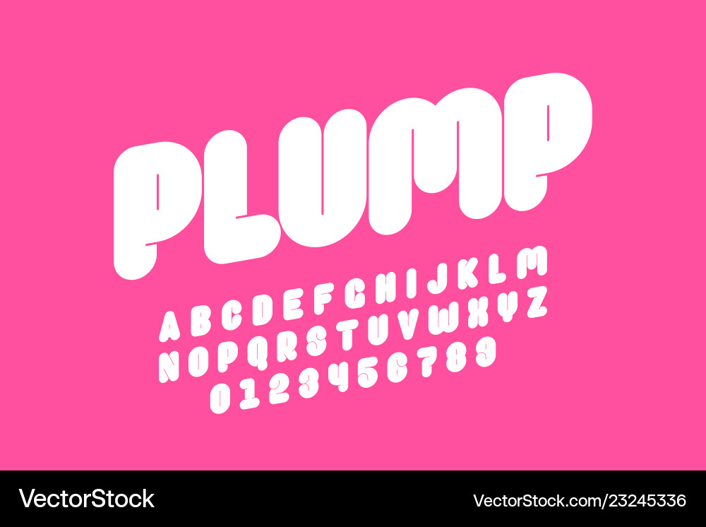 Plump font design thick alphabet letters and Vector Image