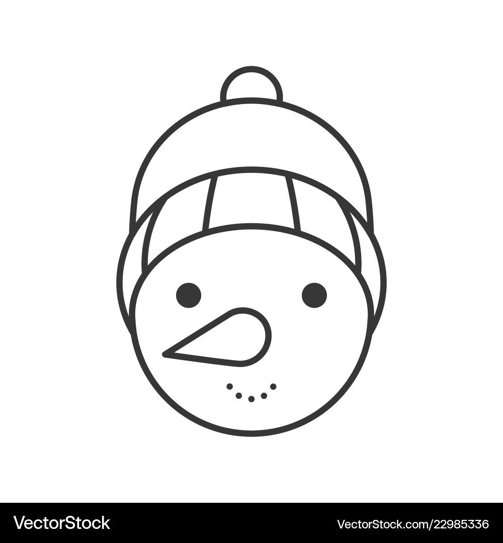 Snowman editable outline icon winter christmas Vector Image