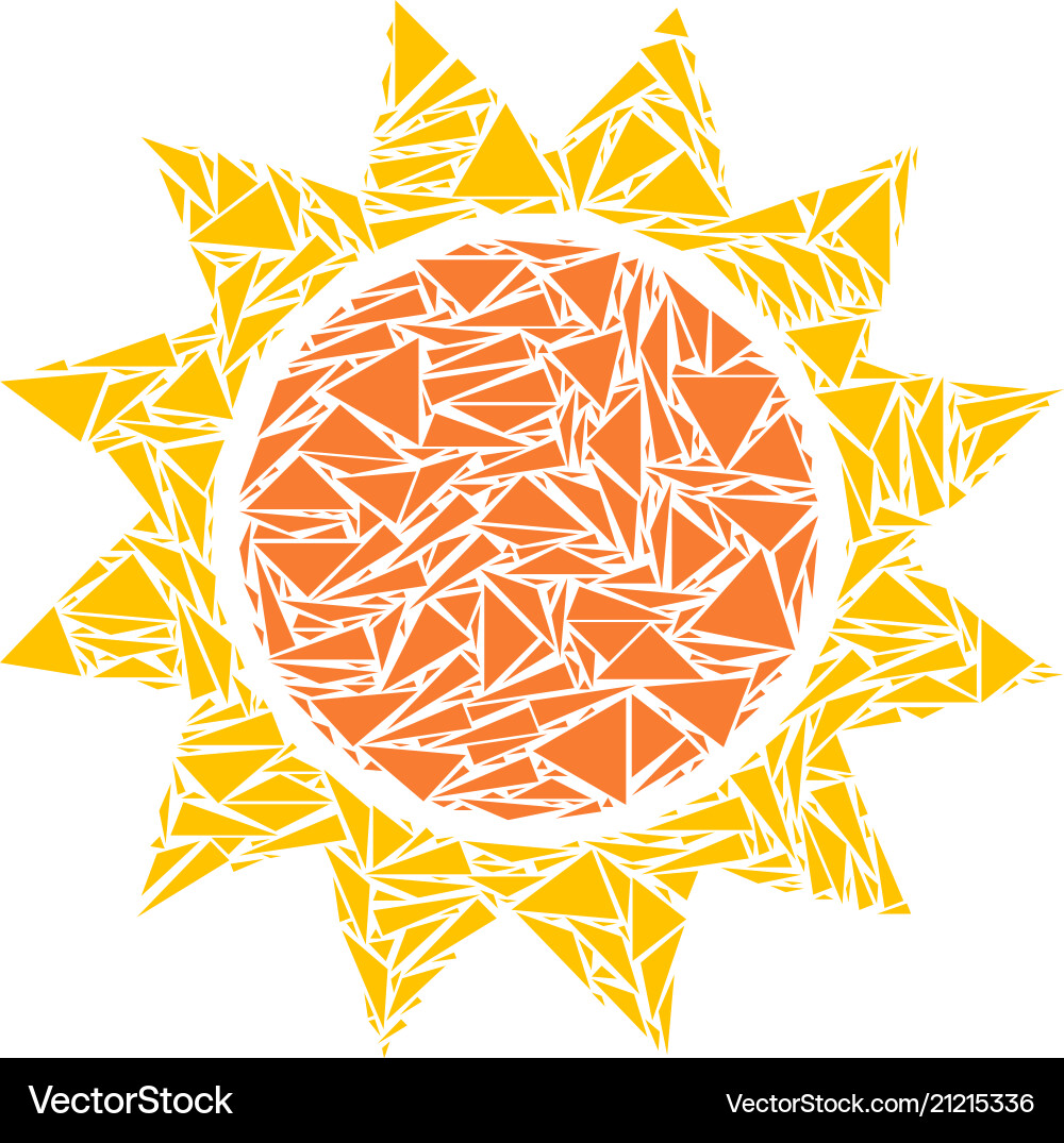 Sun mosaic of triangles Royalty Free Vector Image