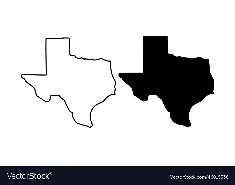 Texas tx state border usa map solid image Vector Image