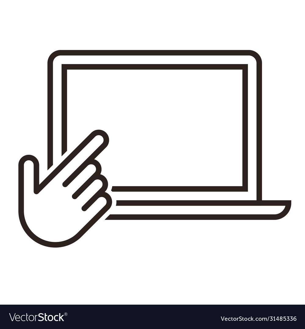 Touch screen and hand pointer icon Royalty Free Vector Image