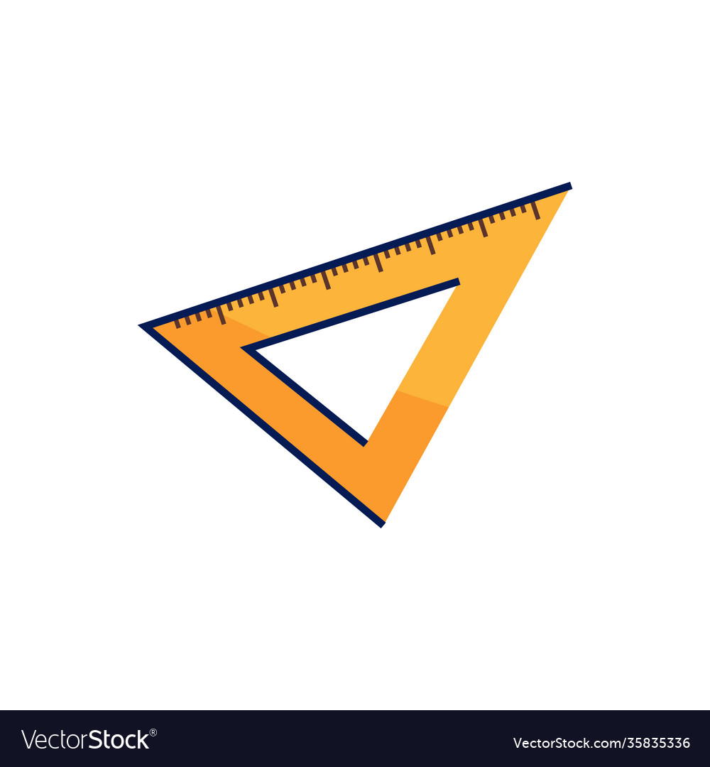 Triangular ruler icon Royalty Free Vector Image