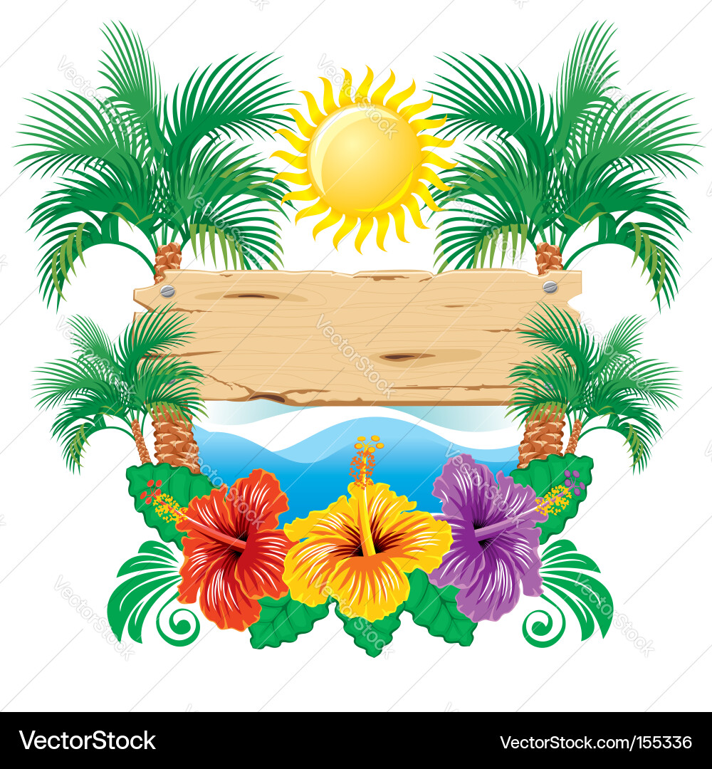 Tropical label Royalty Free Vector Image - VectorStock