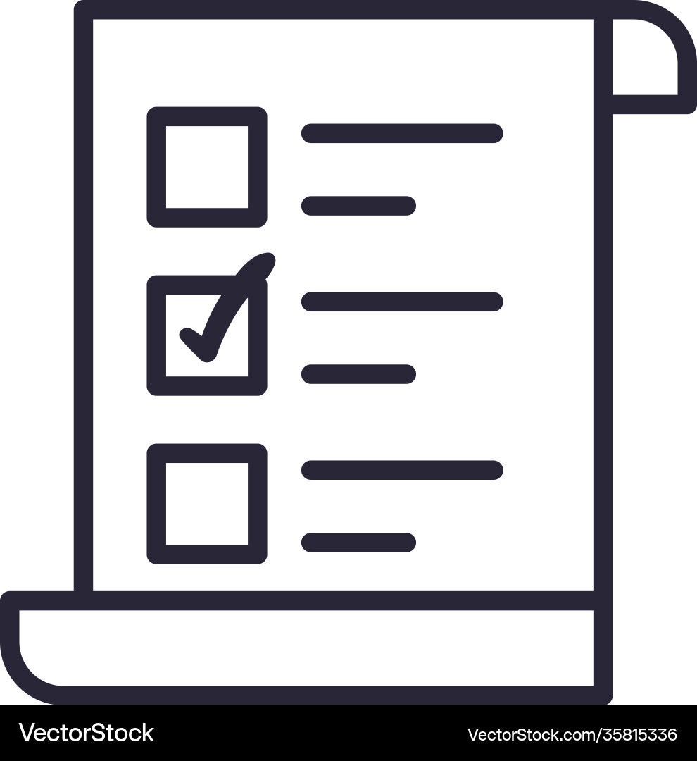 Vote paper line style icon design Royalty Free Vector Image