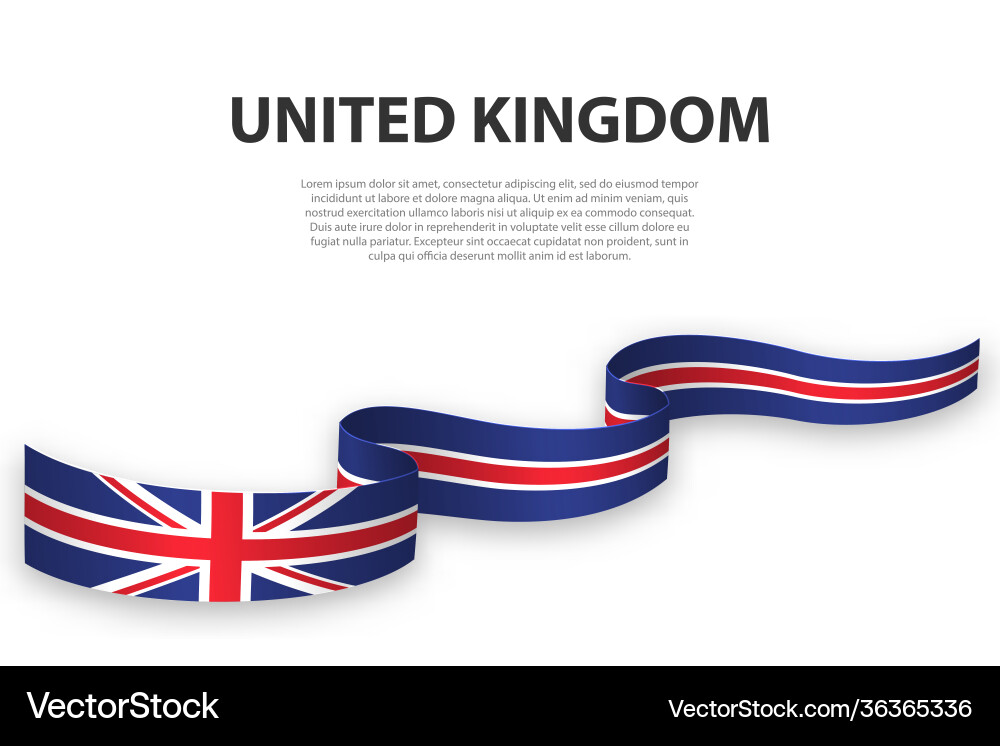 Waving ribbon or banner with flag Royalty Free Vector Image
