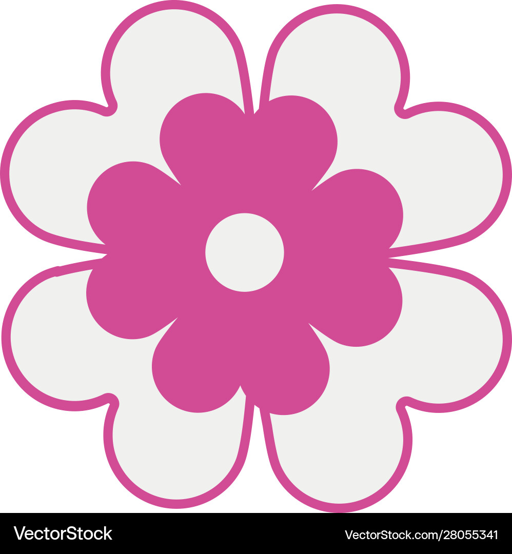 Beautiful flower garden isolated icon Royalty Free Vector