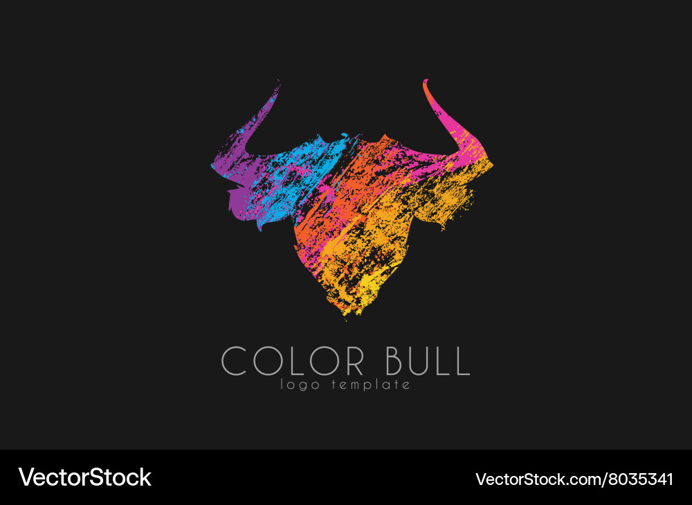 Bull logo design color creative animal logo Vector Image