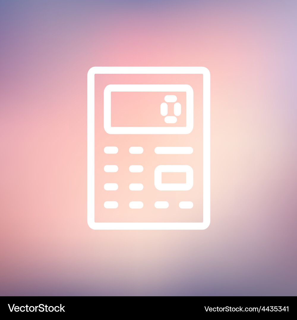 Calculator thin line icon Royalty Free Vector Image