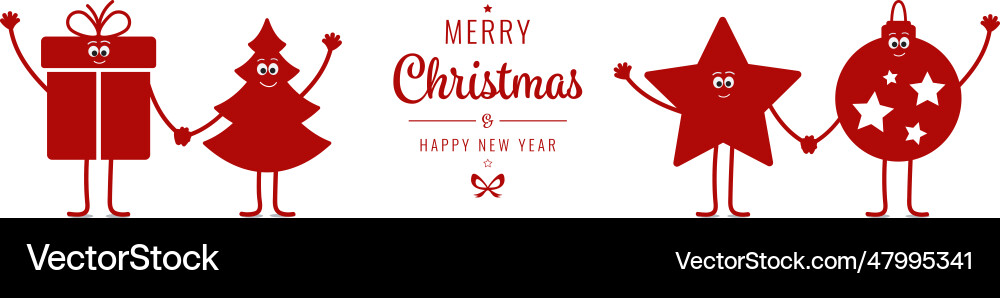 Christmas cartoon character wave isolated Vector Image