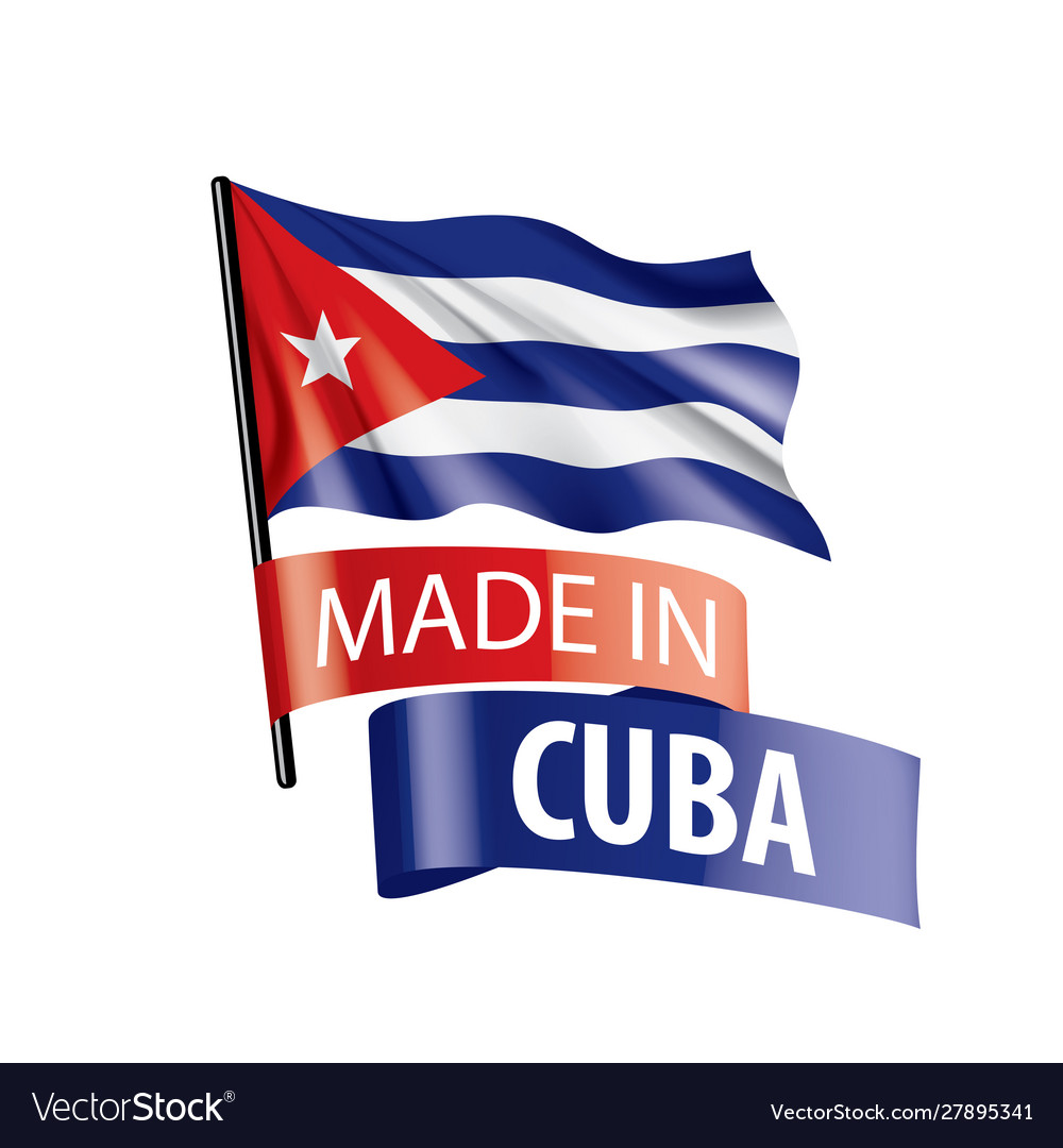 Cuba flag on a white Royalty Free Vector Image
