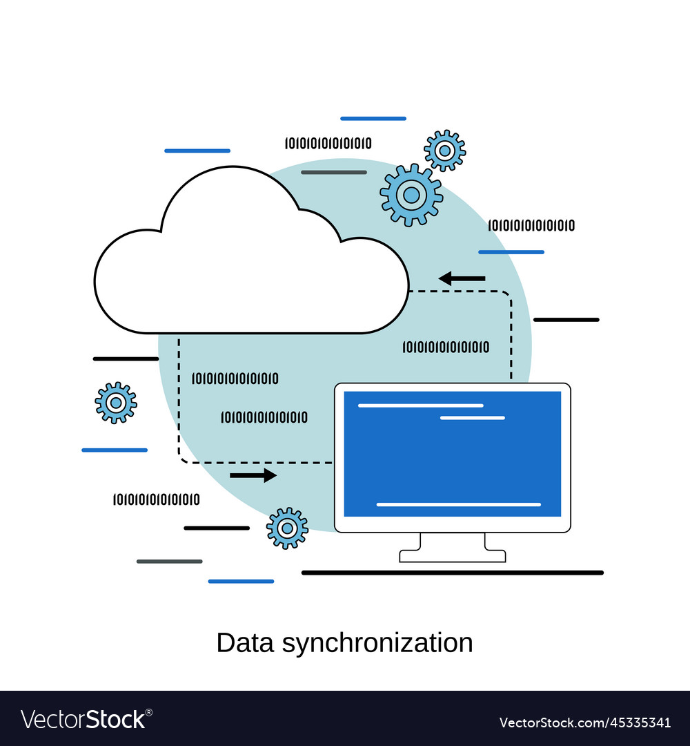 Data Synchronization Cloud Backup Concept Vector Image