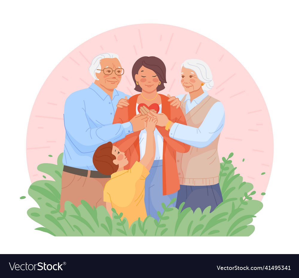 Family Harmony Support Human Help Generation Vector Image family-harmony-support-human-help-generation-vector-image