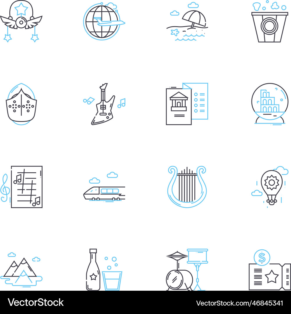 Fashion statement linear icons set avant-garde Vector Image