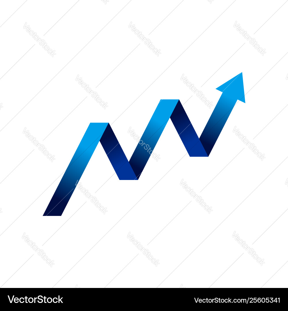 Financial growth arrow up symbol design Royalty Free Vector