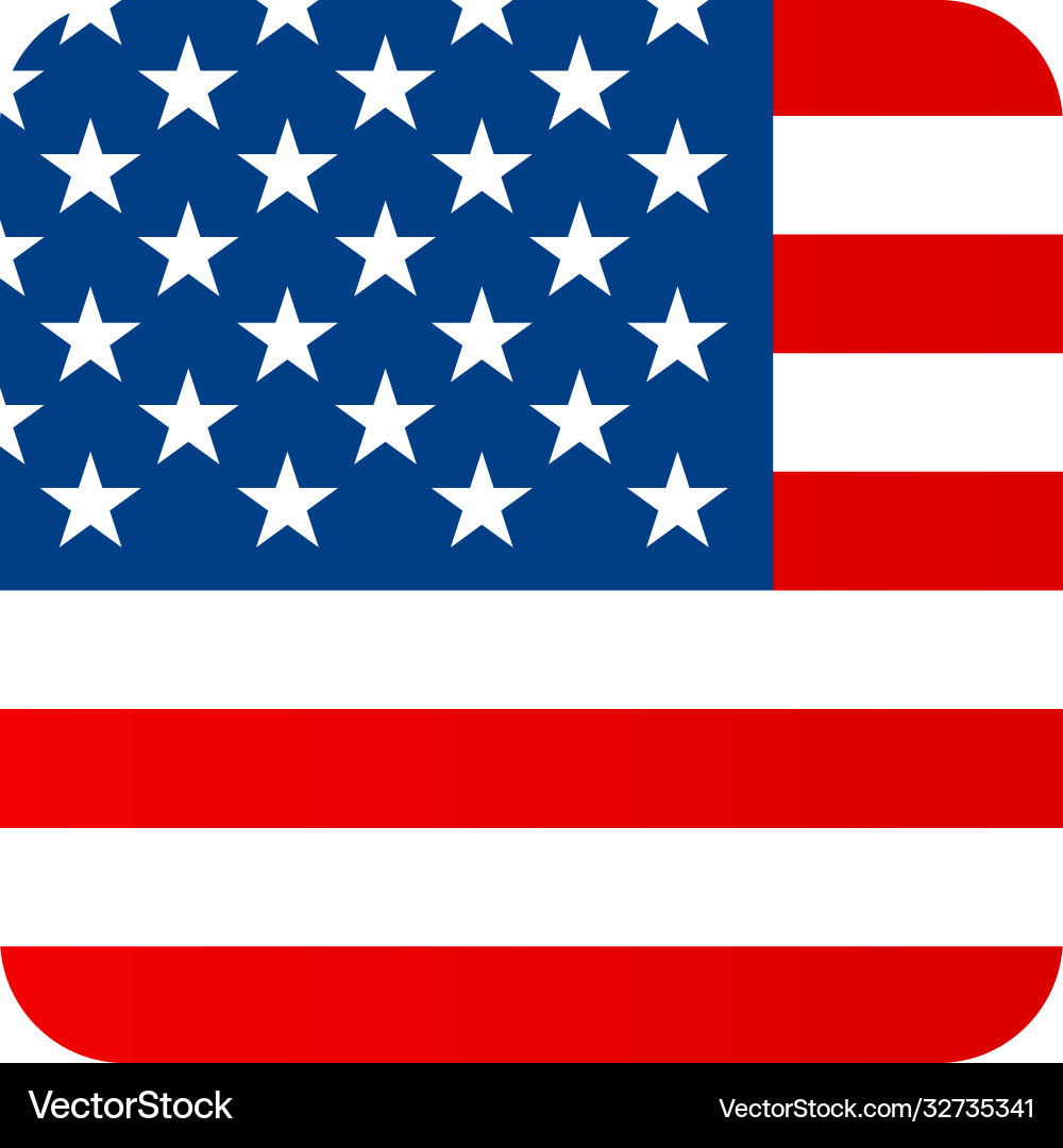 Flat flag united states america Royalty Free Vector Image