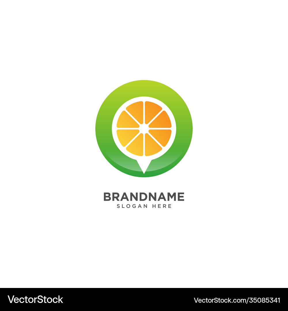 Fruit store logo design and pinned symbol Vector Image
