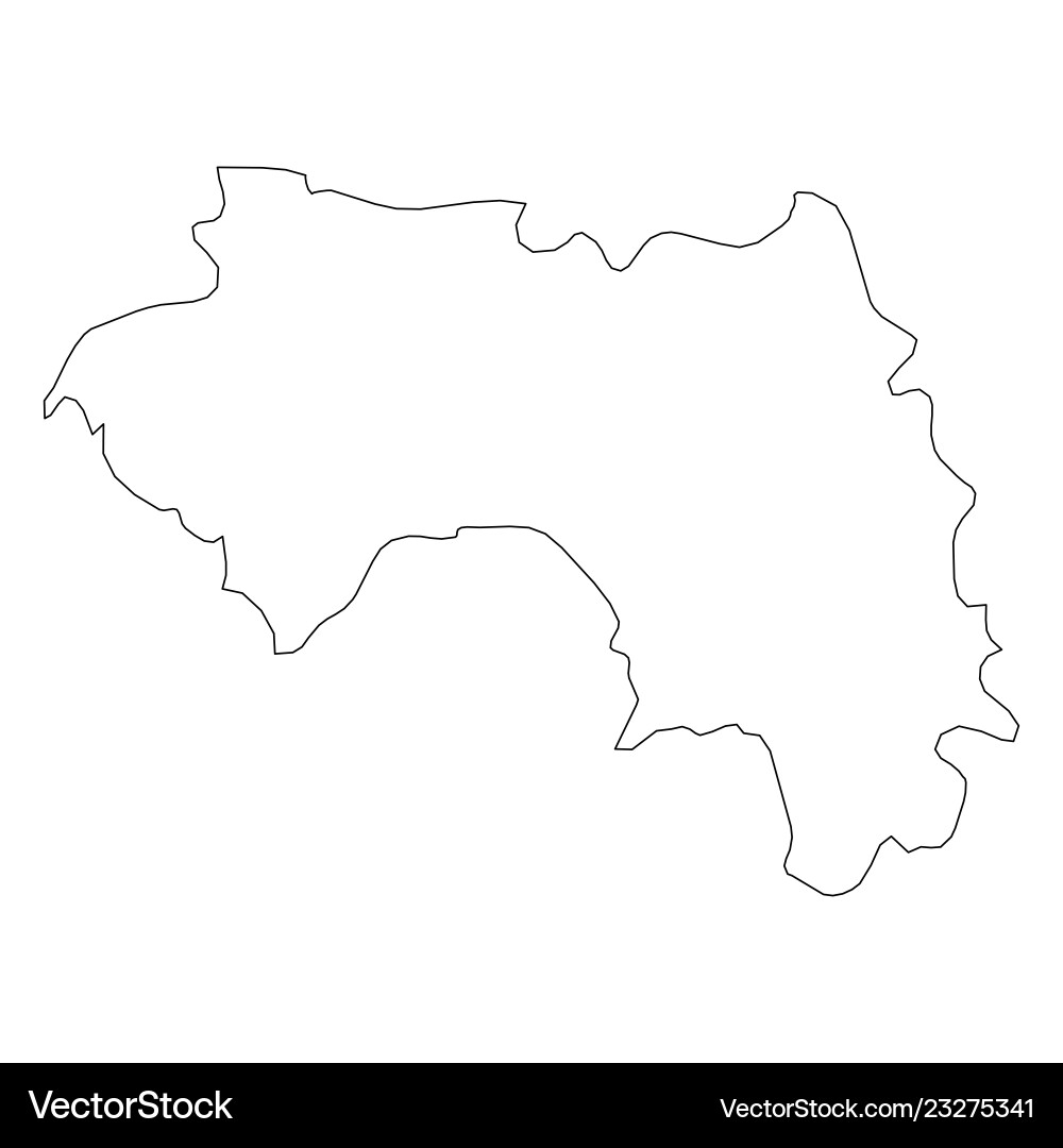 Guinea - solid black outline border map of country