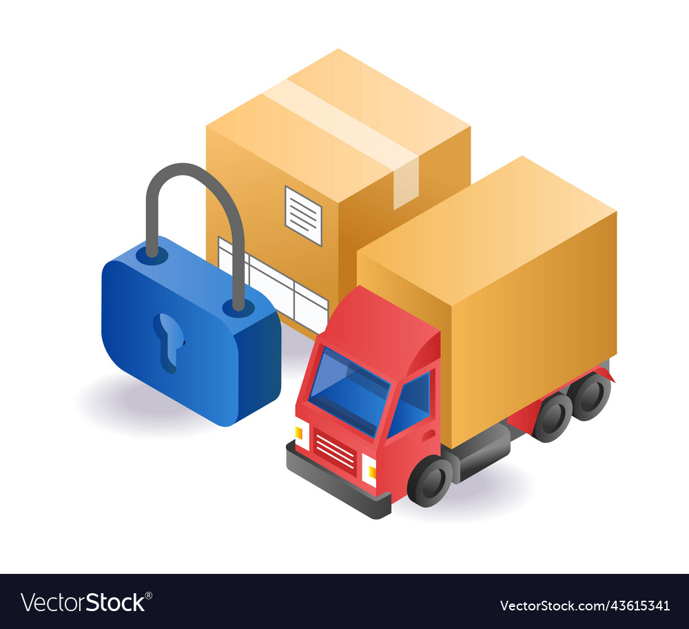 Logistics delivery security Royalty Free Vector Image