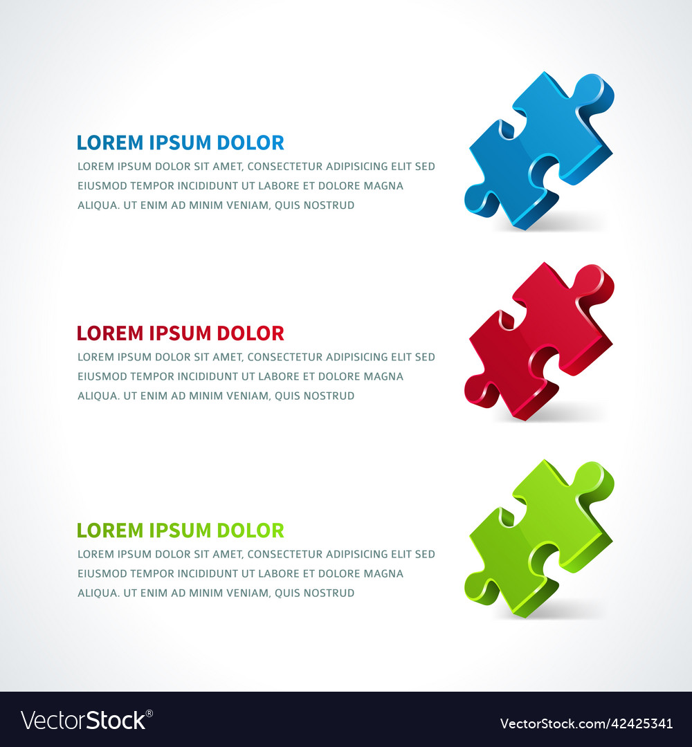 Multicolored realistic puzzle jigsaw piece Vector Image Multicolored realistic puzzle jigsaw piece Vector Image