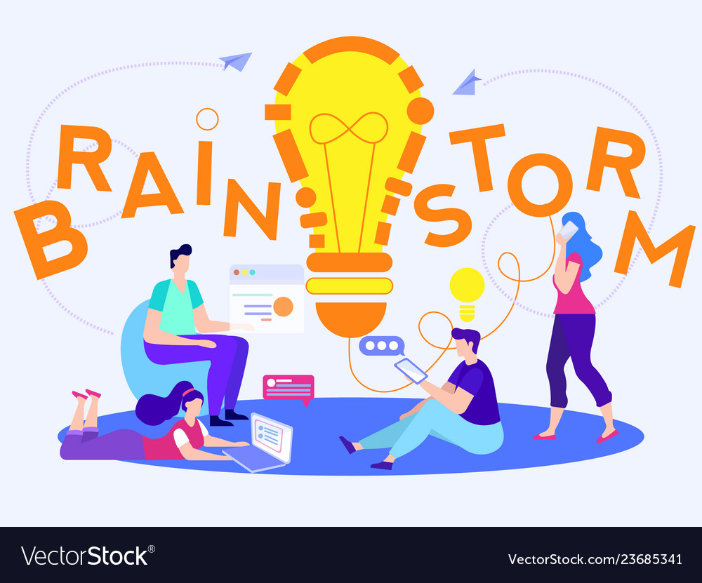 Office team ideas and brainstorm light bulb lamp Vector Image
