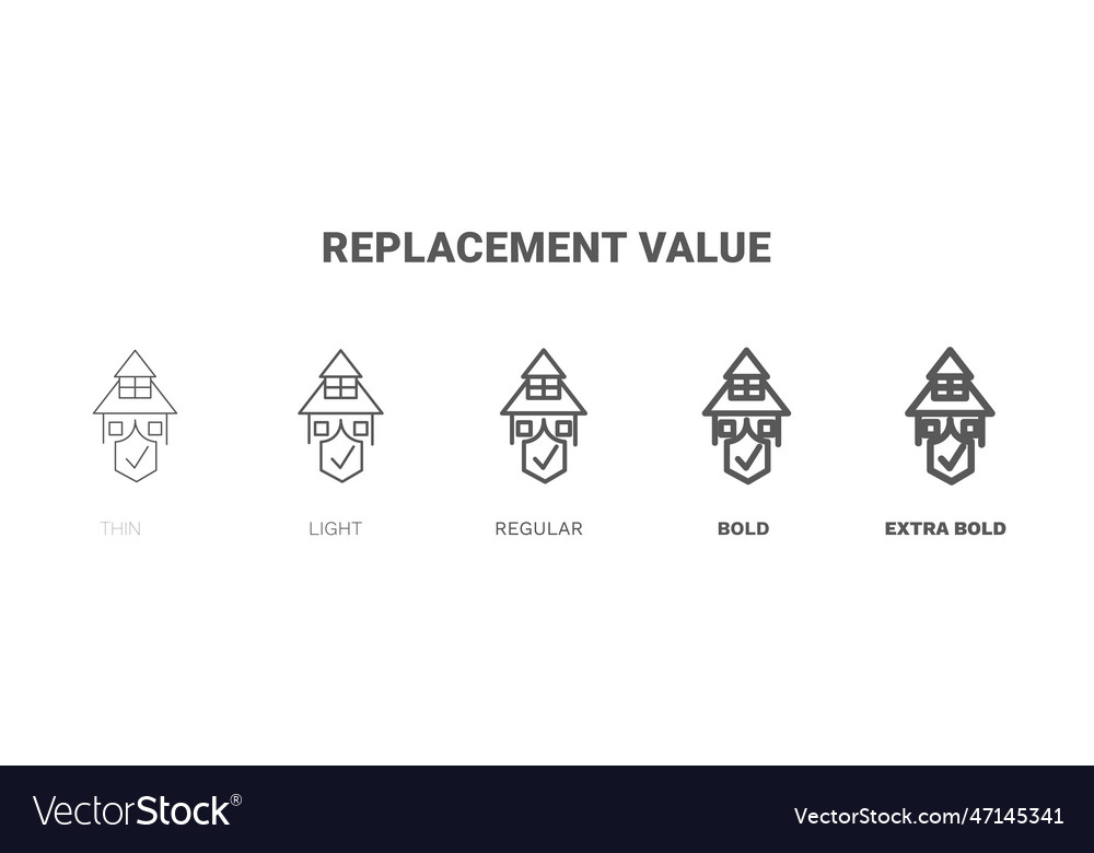 Replacement value icon thin regular bold and more Vector Image