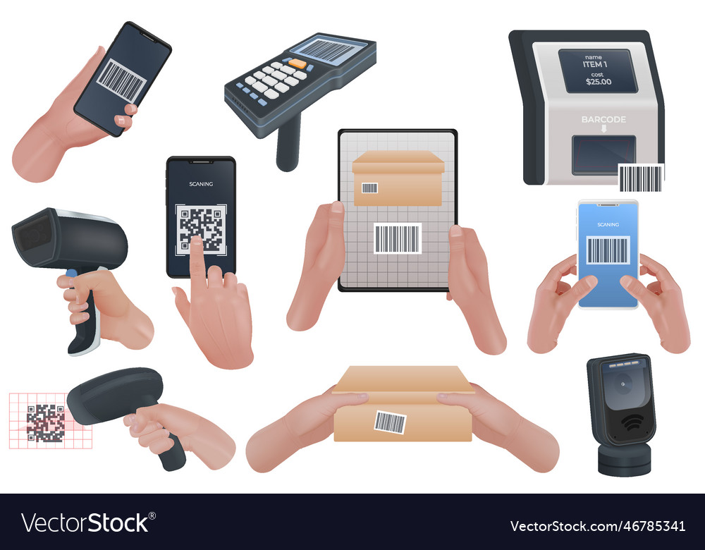 Scan codes icon set Royalty Free Vector Image - VectorStock