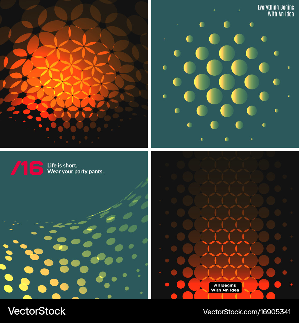 Set of abstract yellow design rounds Royalty Free Vector
