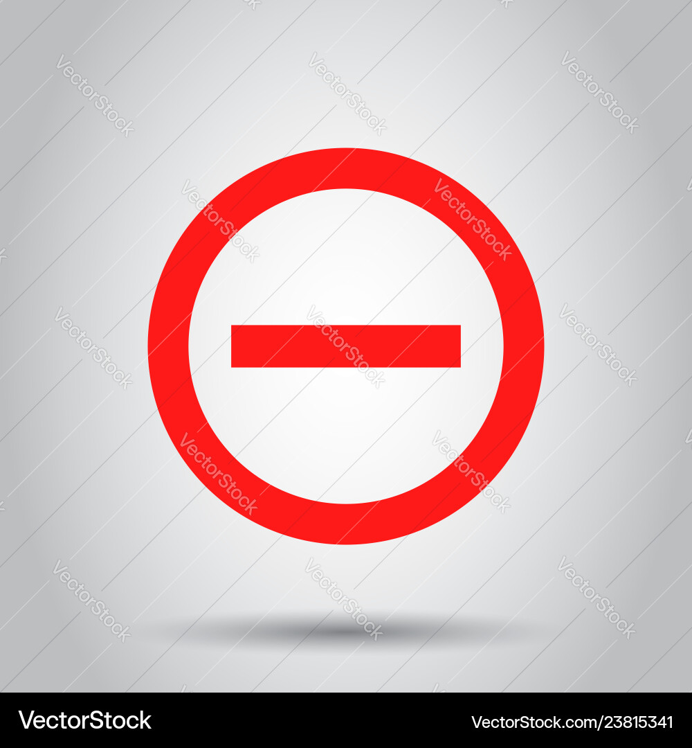 Stop sign icon in flat style danger symbol Vector Image