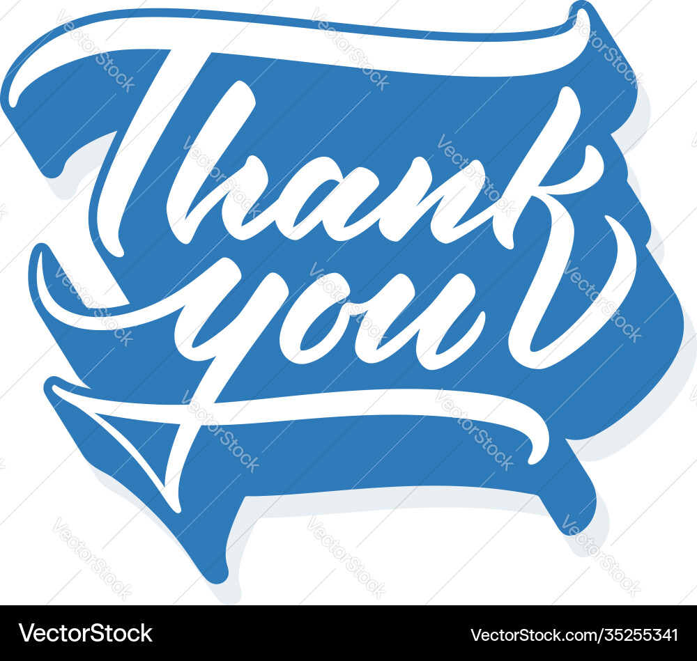 Thank you lettering inscription Royalty Free Vector Image