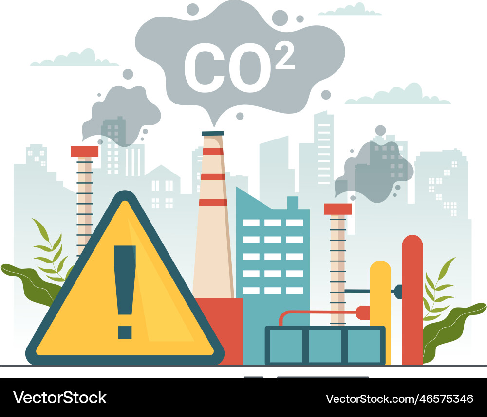 Carbon dioxide or co2 to save planet earth from Vector Image