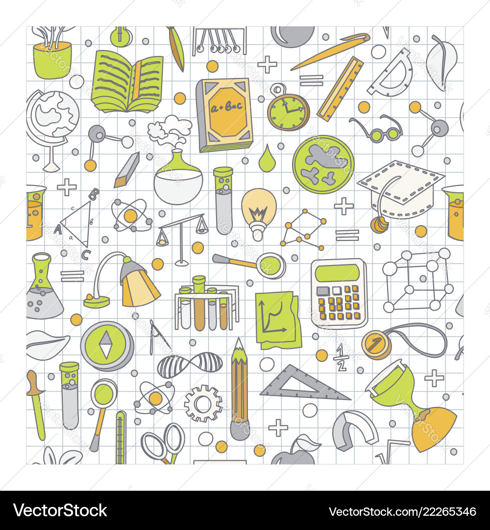 Colored back to school pattern Royalty Free Vector Image