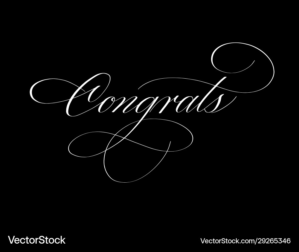 Congrats ink retro pen classy calligraphy word Vector Image