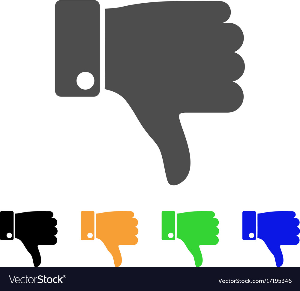Fail thumb down flat icon Royalty Free Vector Image