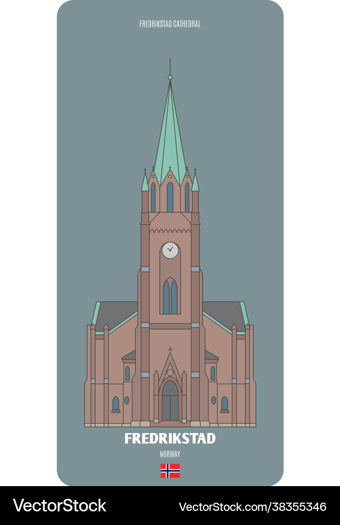 Fredrikstad cathedral norway Royalty Free Vector Image