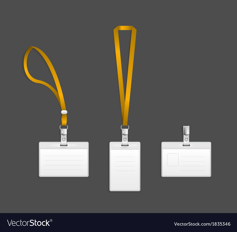 Lanyard Name Tag Holder End Badge Templates Vector Image