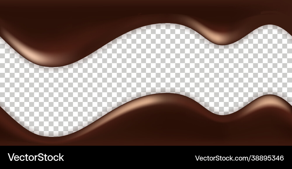 Melted chocolate drip waves milk chocolate creamy Vector Image