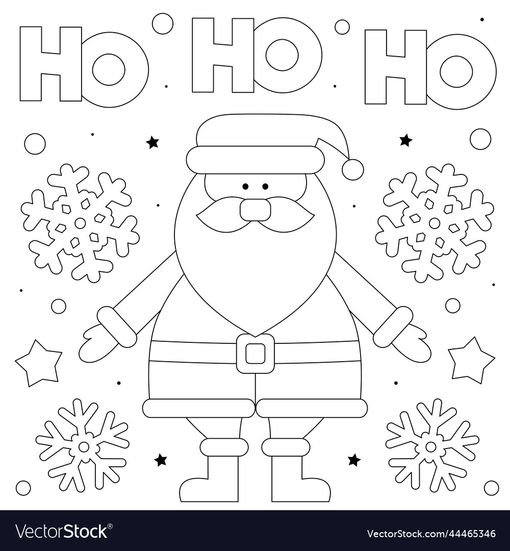 Merry christmas coloring page black and white Vector Image Merry christmas coloring page black and white Vector Image