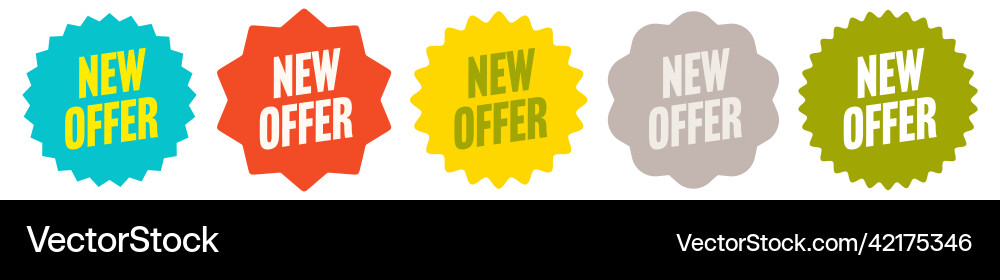 New offer starburst icon callout sticker set Vector Image