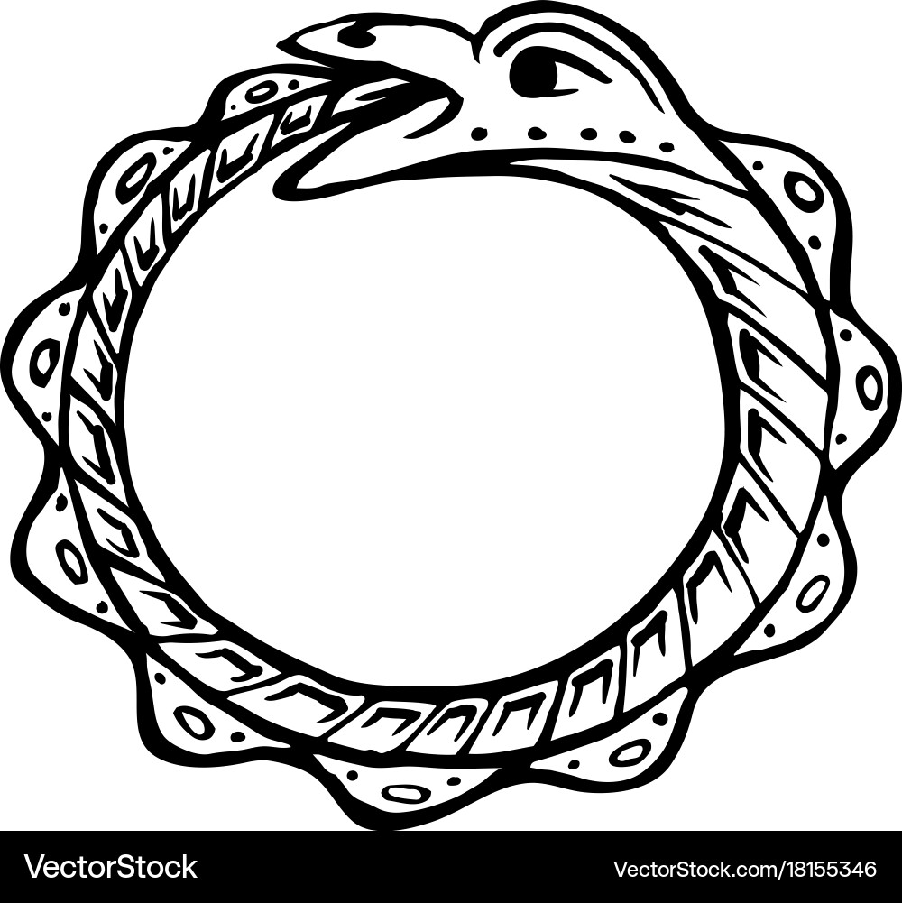 Uroboros mythology and snakes Royalty Free Vector Image