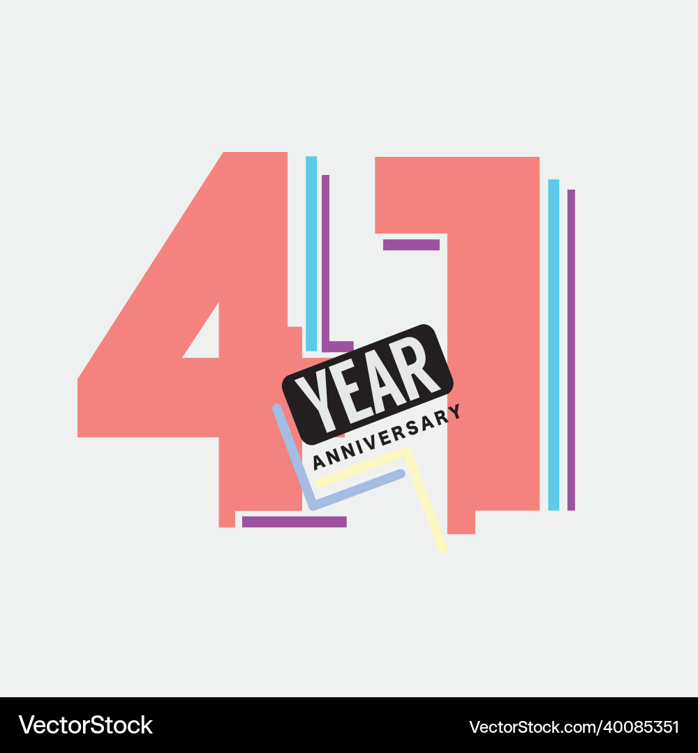 41th years anniversary logo birthday celebration Vector Image