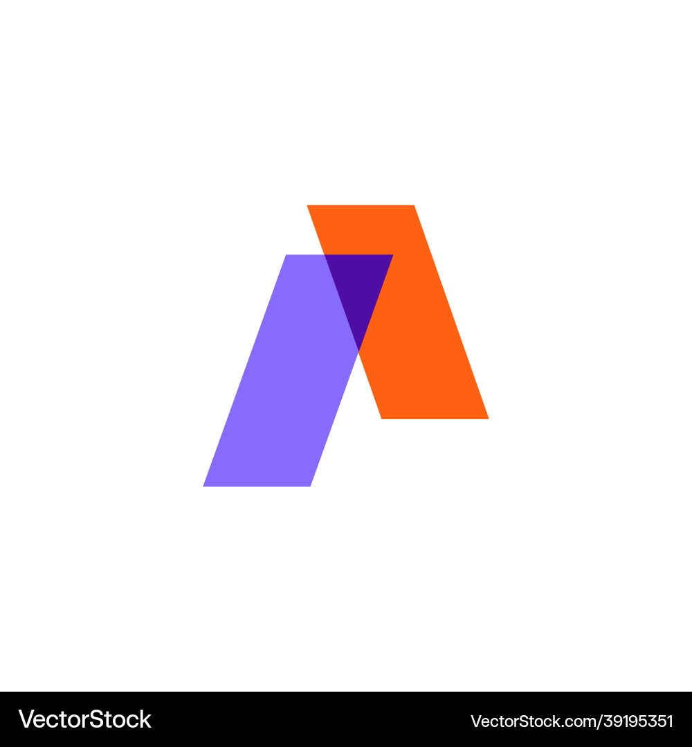 A letter mark overlapping color logo icon Vector Image