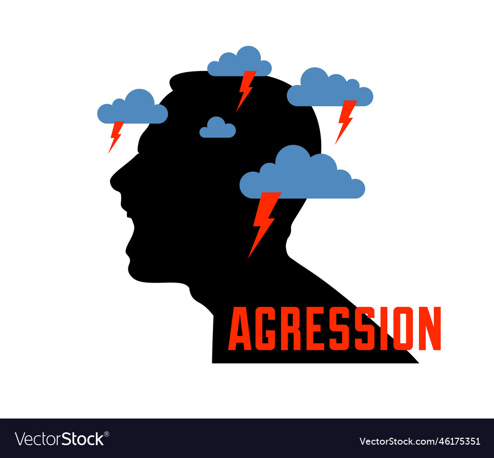 Anger aggression and psychosis mental health Vector Image