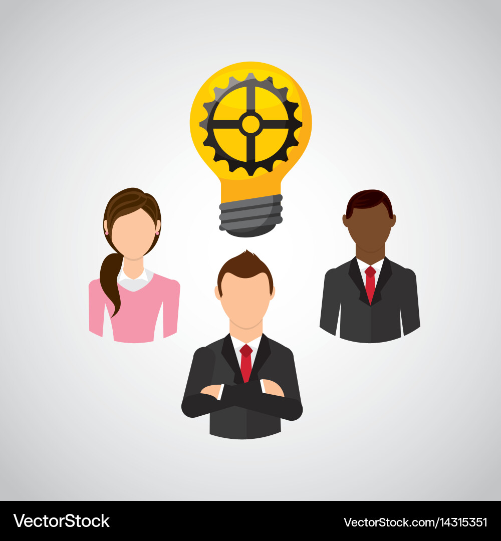 Businesspeople teamwork avatars characters icon Vector Image