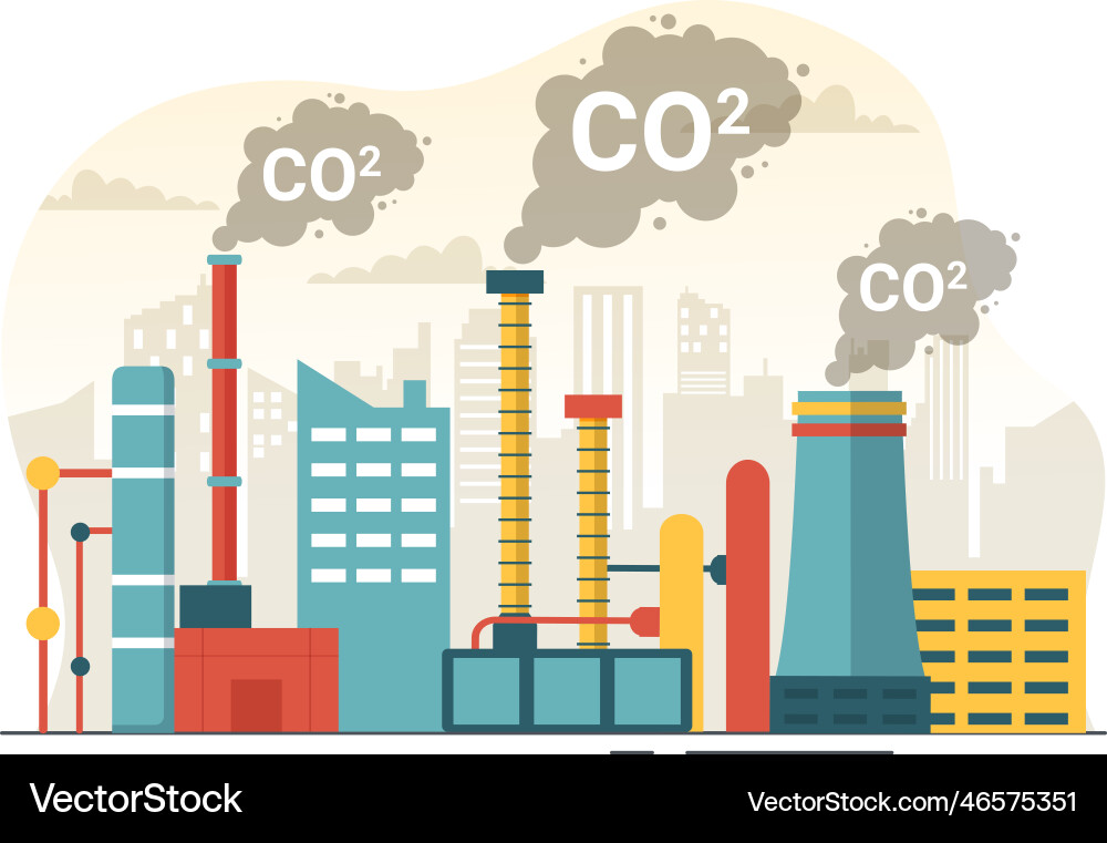 Carbon dioxide or co2 to save planet earth from Vector Image