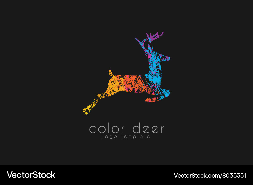 Deer logo design color animal Royalty Free Vector Image