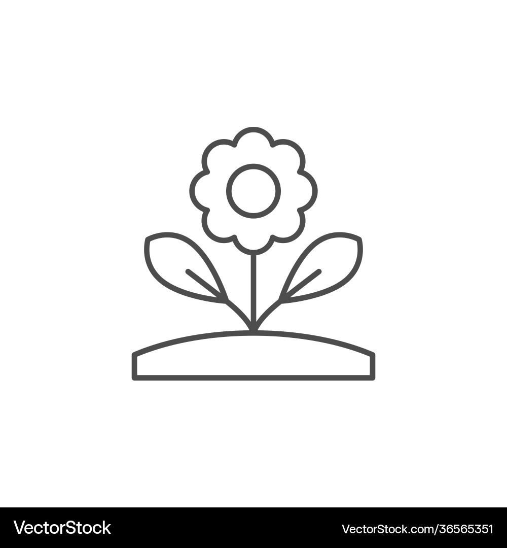 Flower plant line outline icon Royalty Free Vector Image